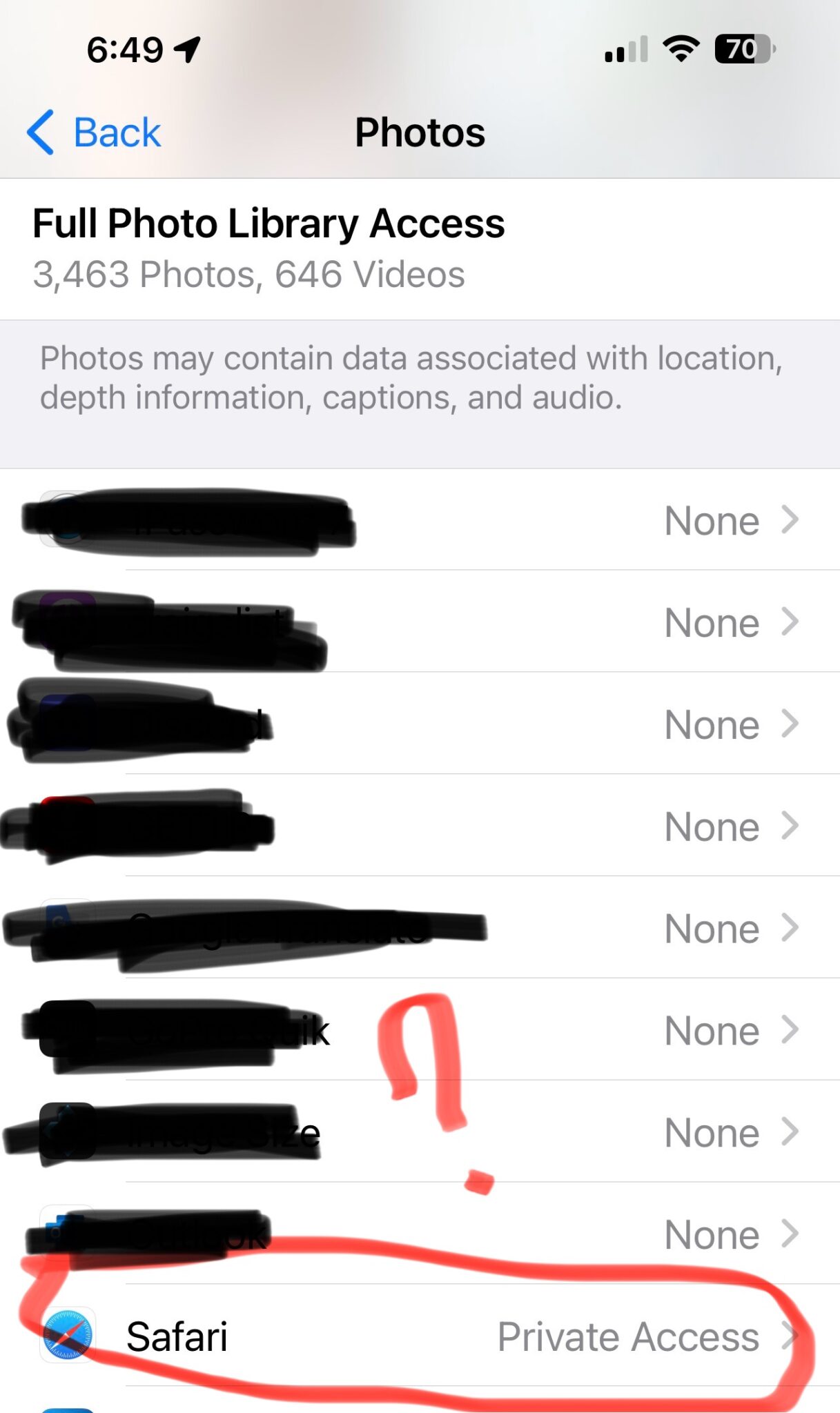 iOS 17 Apps Privacy “Private Access” and No Option to Select Photos