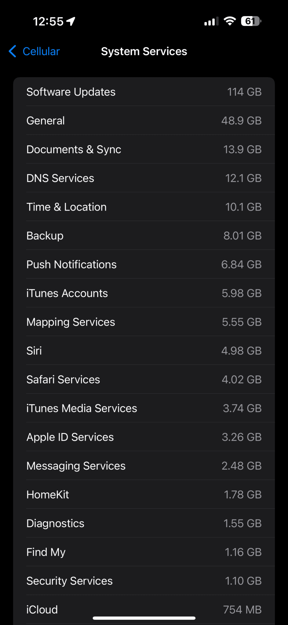 Why Is “General” Under System Services Using So Much Cellular Data on ...